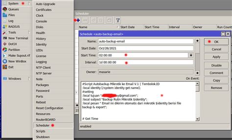 Cara Backup Mikrotik Otomatis Online Local