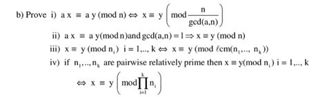 Solved Mod N B Prove I A X A Y Mod N X Y Mod Chegg Com