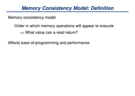 PPT Memory Consistency Models PowerPoint Presentation Free Download ID