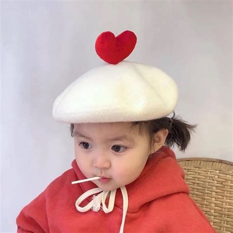 아기 3 차원 사랑 베레모 솔리드 컬러 모직 화가 모자 귀여운 아이 소녀 비니 여름 태양 모자 Aliexpress