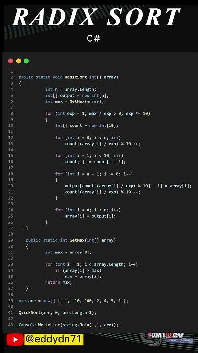 Useful Code Radix Sort With C Youtube