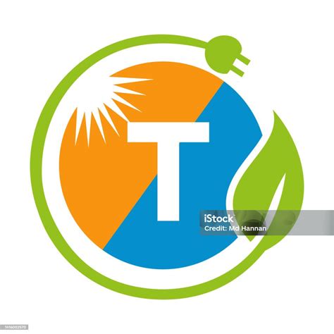 편지 T 태양 에너지 로고 태양 에너지 로고 디자인 개념 태양 잎 및 전기 플러그 태양 전지 패널 벡터 템플릿 0명에 대한 스톡 벡터 아트 및 기타 이미지 Istock