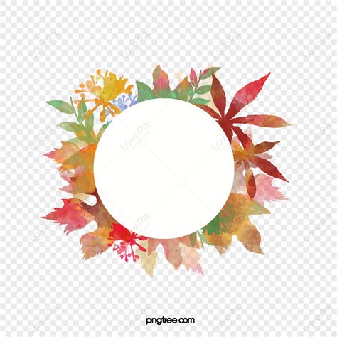 가을 손으로 그린 수채화 스타일의 화환 추석 일러스트 달카드웨딩 Png 일러스트 무료 다운로드 Lovepik