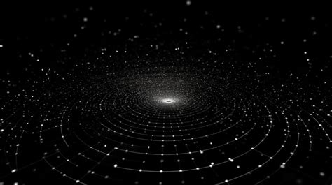 Premium Photo Abstract Black Background Of Circular Flow Of Particles Digital Cyberspace