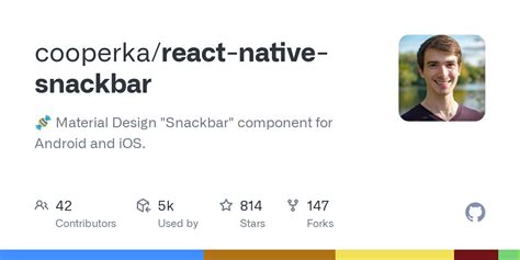 Github Cooperkareact Native Snackbar Candy Material Design