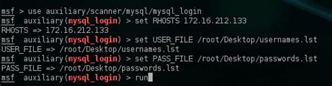 Attacking Mysql With Metasploit Penetration Testing Lab