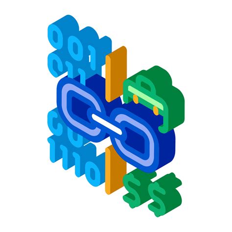 Linking Binary Code To Money Isometric Icon Vector Illustration