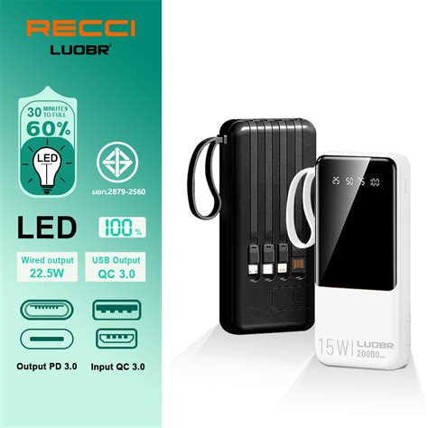 Luobr P205 2 Powerbank Pd15w Portable Battery With Its Own Line