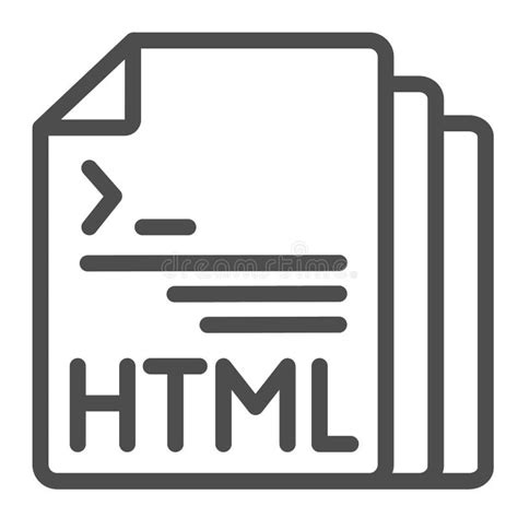 Html Code Document Files Line Icon Programming Concept Html Doc