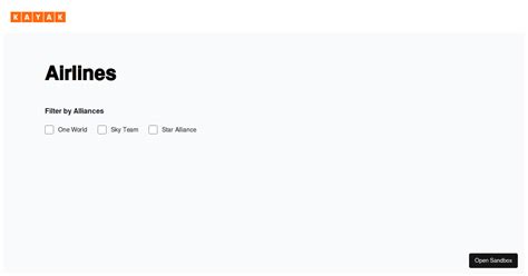Kayak Airlines Assessment Codesandbox