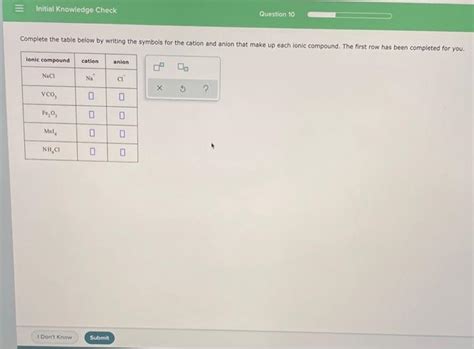 solved initial knowledge check question 10 complete the
