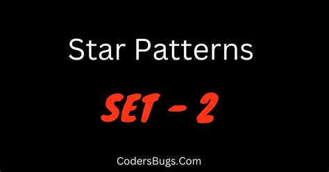 Star Patterns Set 2 Codersbugscom