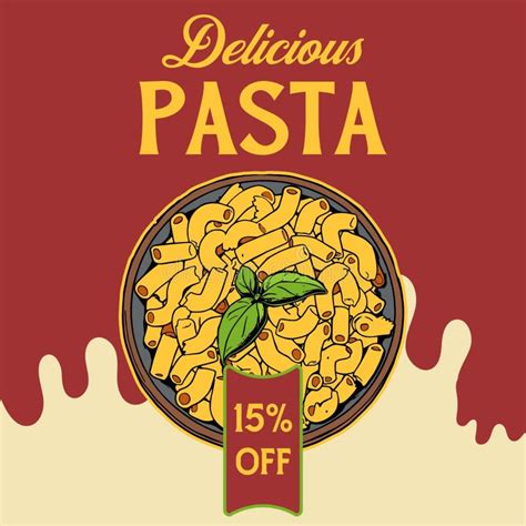 Macaroni Offer Poster Design With Colorful Background Stock