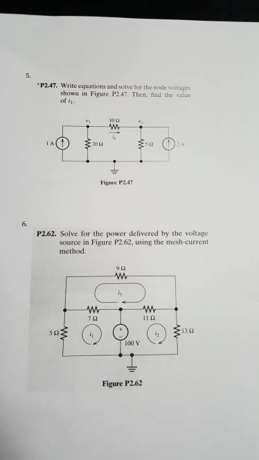 Solved 5 P247 Write Equations And Solve For The Node