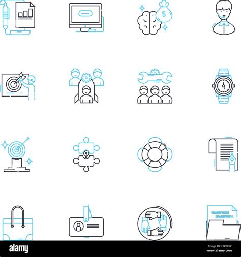 Work Employment Linear Icons Set Occupation Career Labor Employment Profession Job