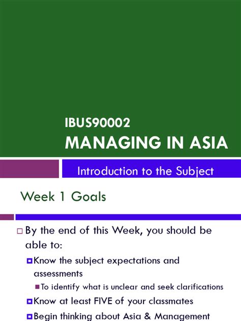 Week 1 Subject Assessment And Logistics Pdf Economics Academic