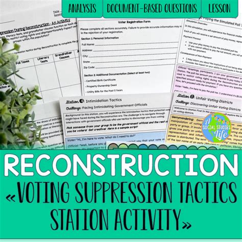 Poll Tax Literacy Tests Grandfather Clause Reconstruction Station