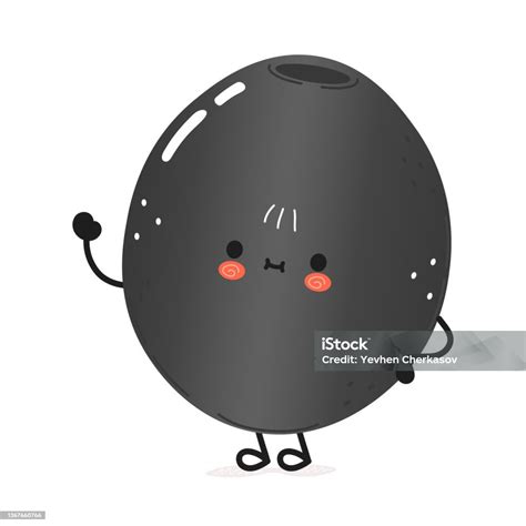 귀여운 재미 올리브 흔들리는 손 캐릭터 벡터 핸드 그린 만화 가와이 캐릭터 일러스트 아이콘 흰색 배경에 격리 올리브 캐릭터 컨셉