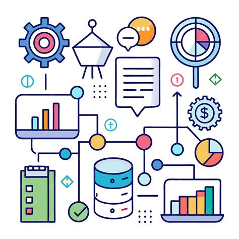 Colorful Data Analysis Illustration With Charts Graphs And Database Premium Ai Generated Vector