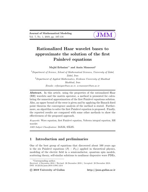 pdf rationalized haar wavelet bases to approximate the solution of