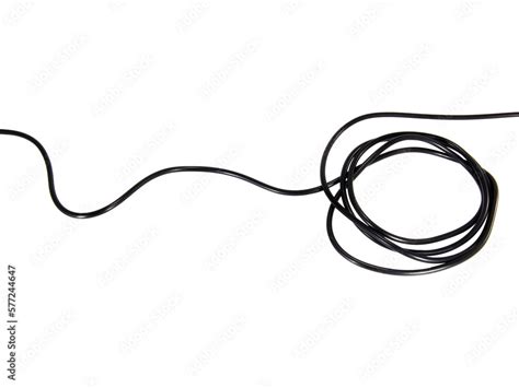Black Wire Cable Of Usb And Adapter Isolated On White Background Electronic Connector Selection