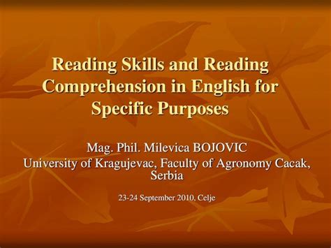Pdf Reading Skills And Reading Comprehension In English For Specific Dokumen Tips