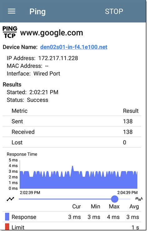 Running Pingtcp Tests