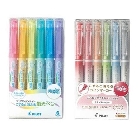 Pilot 프릭션 지워지는 형광펜 소프트 6색 내츄럴 6색 세트 에누리 가격비교