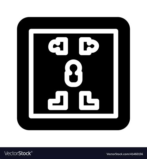 Universal Socket Power Glyph Icon Royalty Free Vector Image