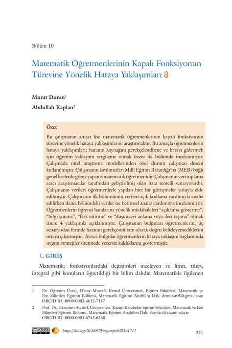 Pdf Mathematics Teachers Approaches To Error In The Derivative Of