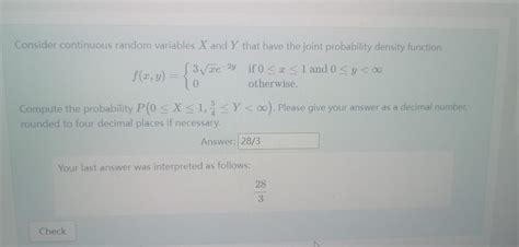 Solved Consider Continuous Random Variables X And Y That Chegg