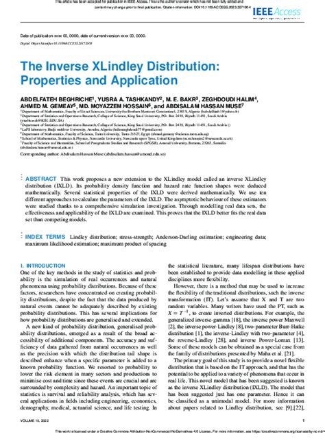 Pdf The Inverse Xlindley Distribution Properties And Application