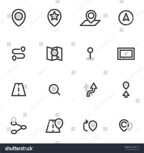 Set Vector Icons Navigation Location Navigator Stock Vector Royalty Free