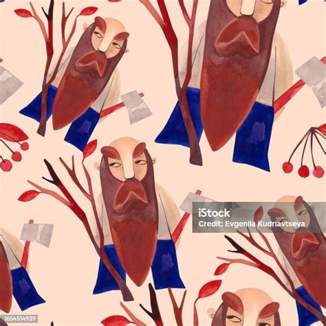 가을 격언을 가진 수채화 이음새가 없는 부계 계절 포장지 가을 포장 Wallapers 포장지 직물에 대한 래스터 그림 베이지색 배경 10월에 대한 스톡 벡터 아트 및 기타