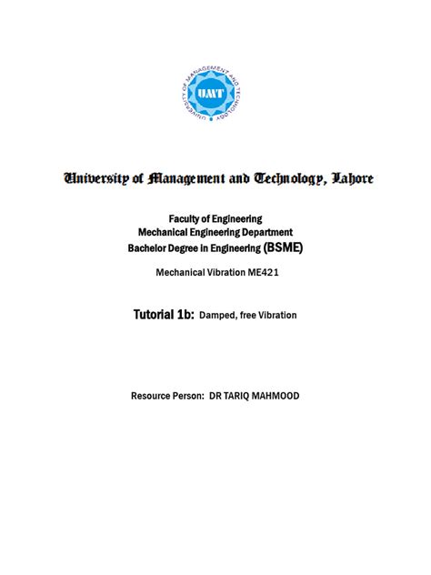 Tutorial Damped Free Vibration Pdf