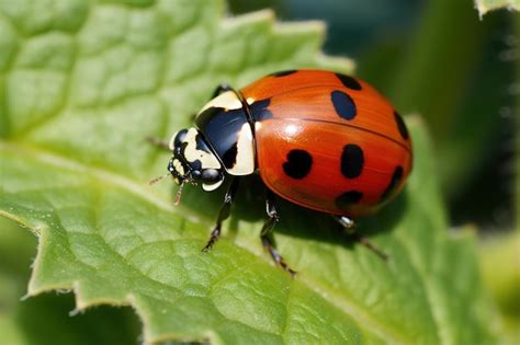 Premium Photo Ladybug On Leaf Generative Ai