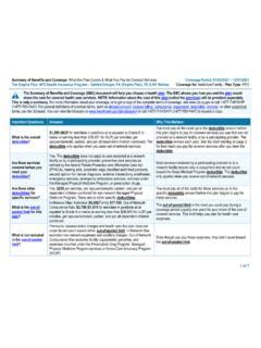 Summary Of Benefits And Coverage What This Plan Covers Summary Of Benefits And Coverage