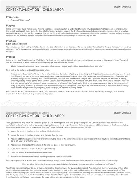 Contextualization Student Pdf