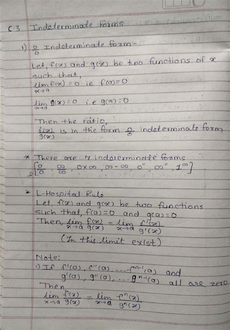 Solution Differential Calculus Part 3 Indeterminate Form With Solved Examples Engineering