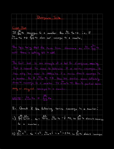 Divergence Test For Series Divergencetests É Converges To A Number