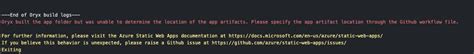 Oryx Build Gives Error If Optional Parameters Are Not Set · Issue 140 · Azurestatic Web Apps