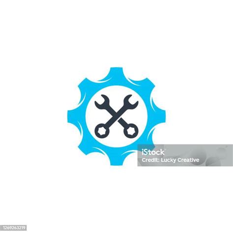 자전거 수리 로고 디자인 컨셉 벡터 기어 정비사 로고 템플릿 개발에 대한 스톡 벡터 아트 및 기타 이미지 개발 개체 그룹