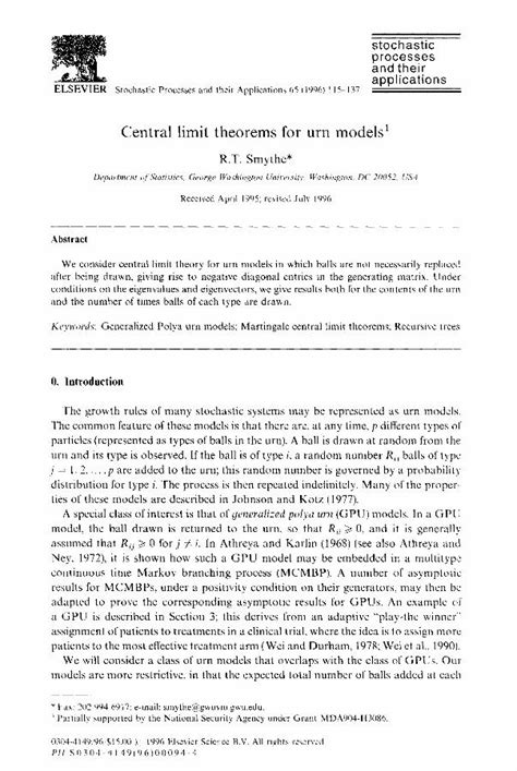 Pdf Central Limit Theorems For Urn Models Dokumen Tips