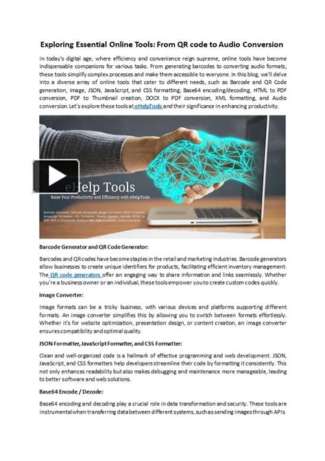 Ppt Exploring Essential Online Tools From Qr Code To Audio