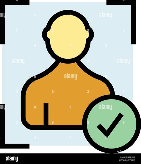 Biometric Identification Icon Outline Vector Handwriting Recognition Scan Finger Color Flat