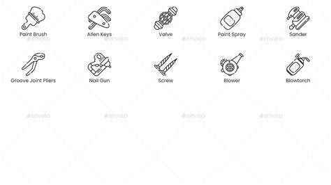 Construction Tools Outline Icons Icons Graphicriver