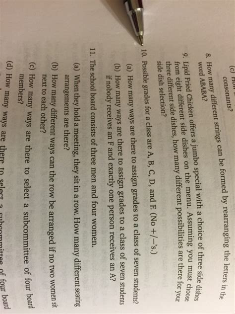 Solved How Many Different Strings Can Be Formed Rearranging