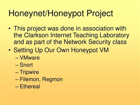 PPT Honeynet Honeypot Project PowerPoint Presentation Free Download ID