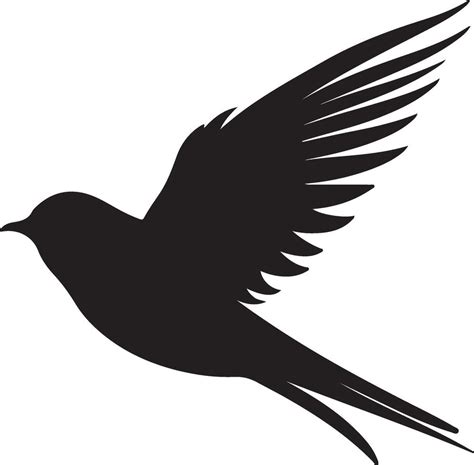 Swift Bird Silhouette Illustration White Background 45952535 Vector Art