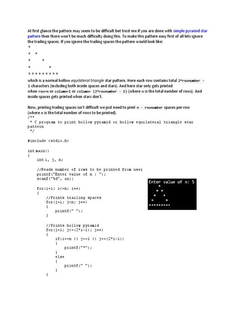 Simple Pyramid Star Pattern Pdf